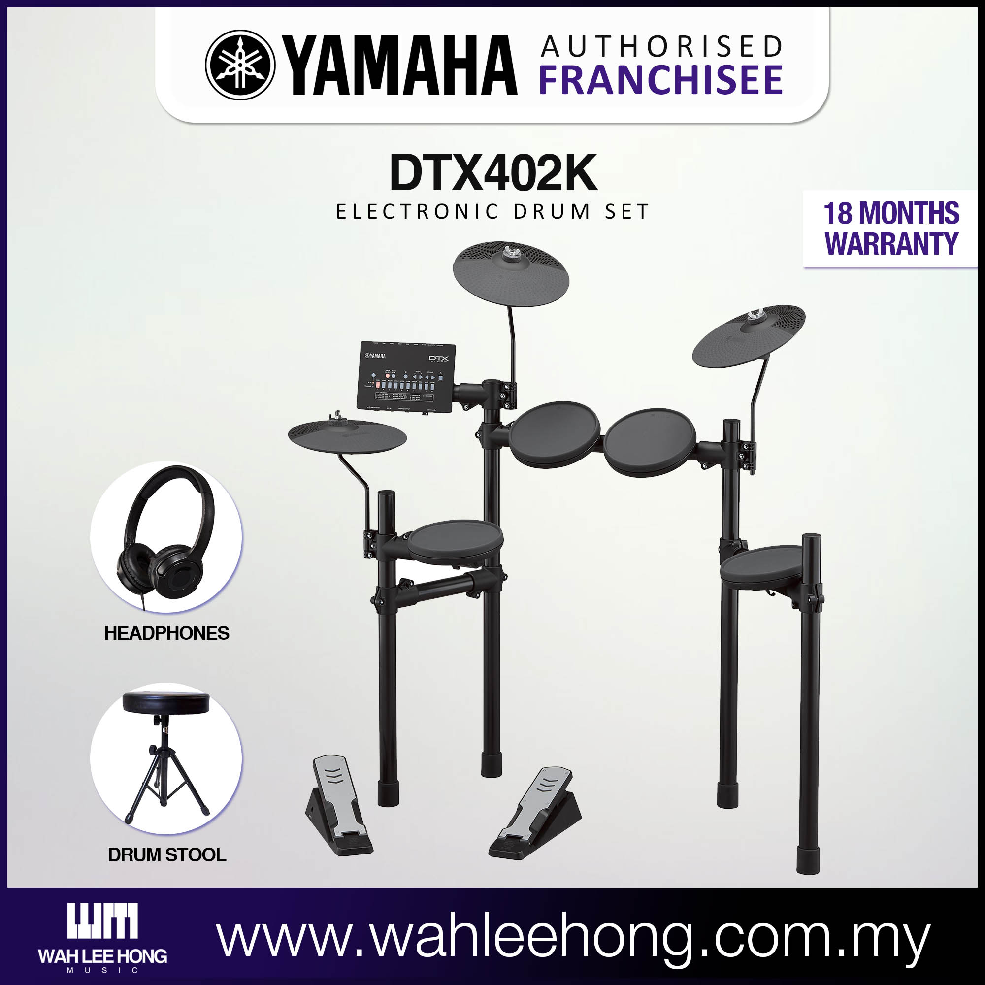 Yamaha Digital Drum DTX402K Electronic Drum Set (DTX-402K/DTX 402K)
